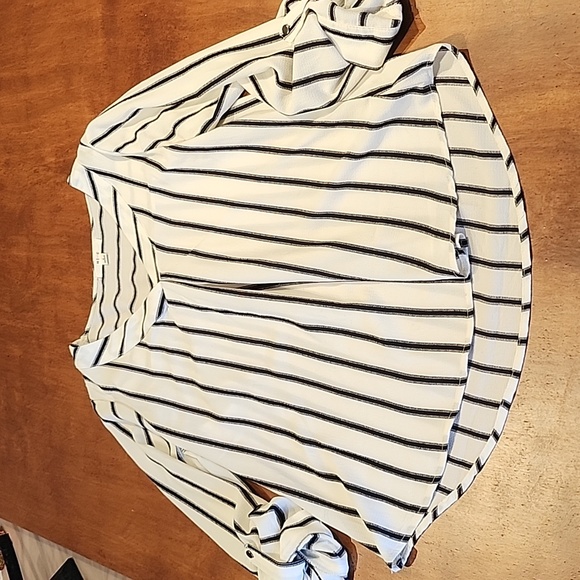 mine | Tops | Vneck Vertical Stripe Blouse | Poshmark
